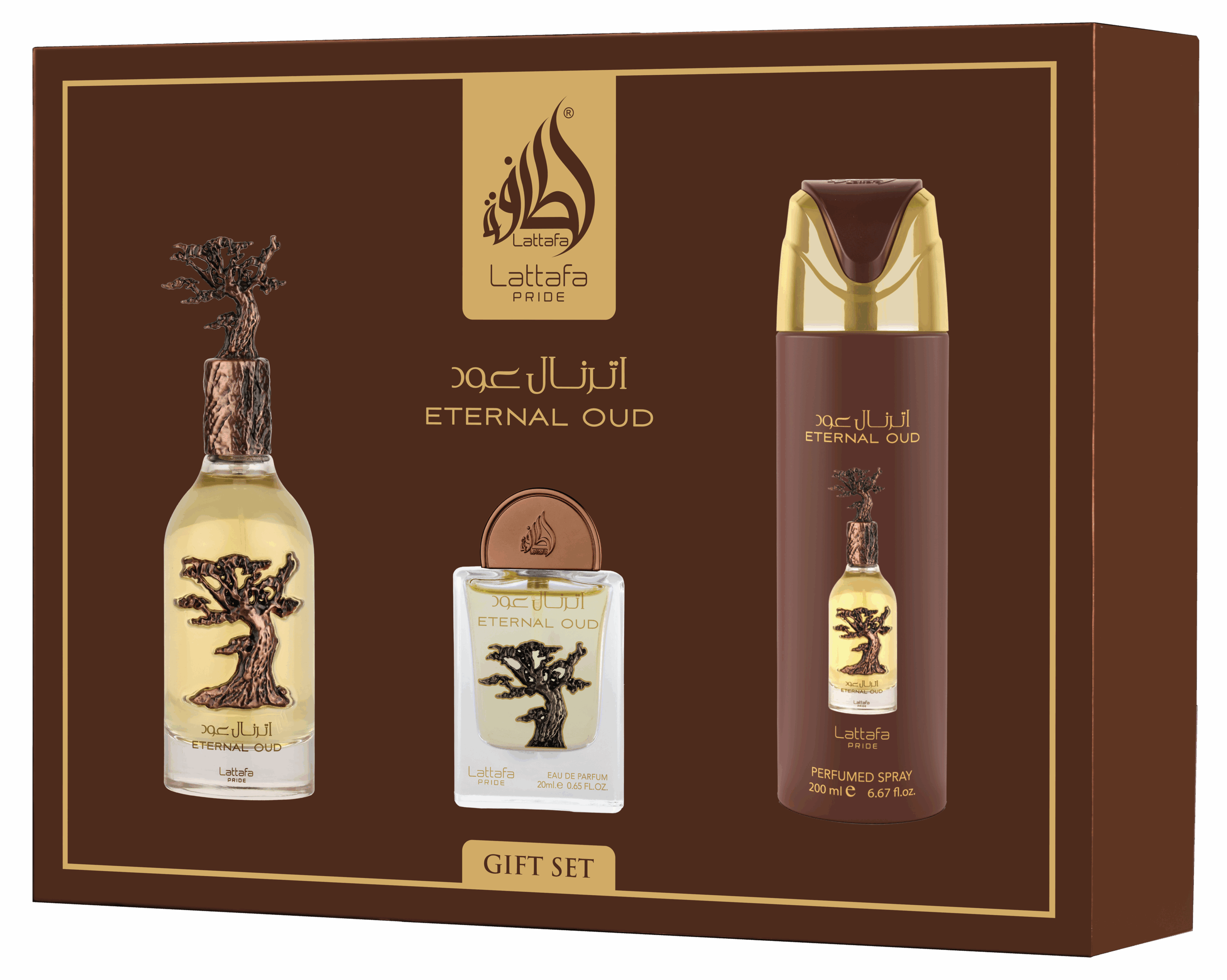 Eternal Oud 3pc Gift Set - Lattafa – Mubarak Perfumes